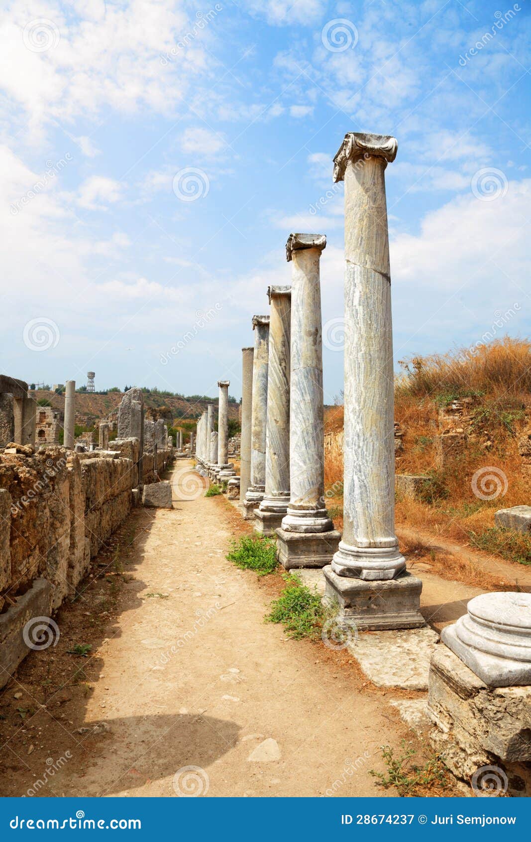 Ancient columns. stock image. Image of pillars, perspective - 28674237