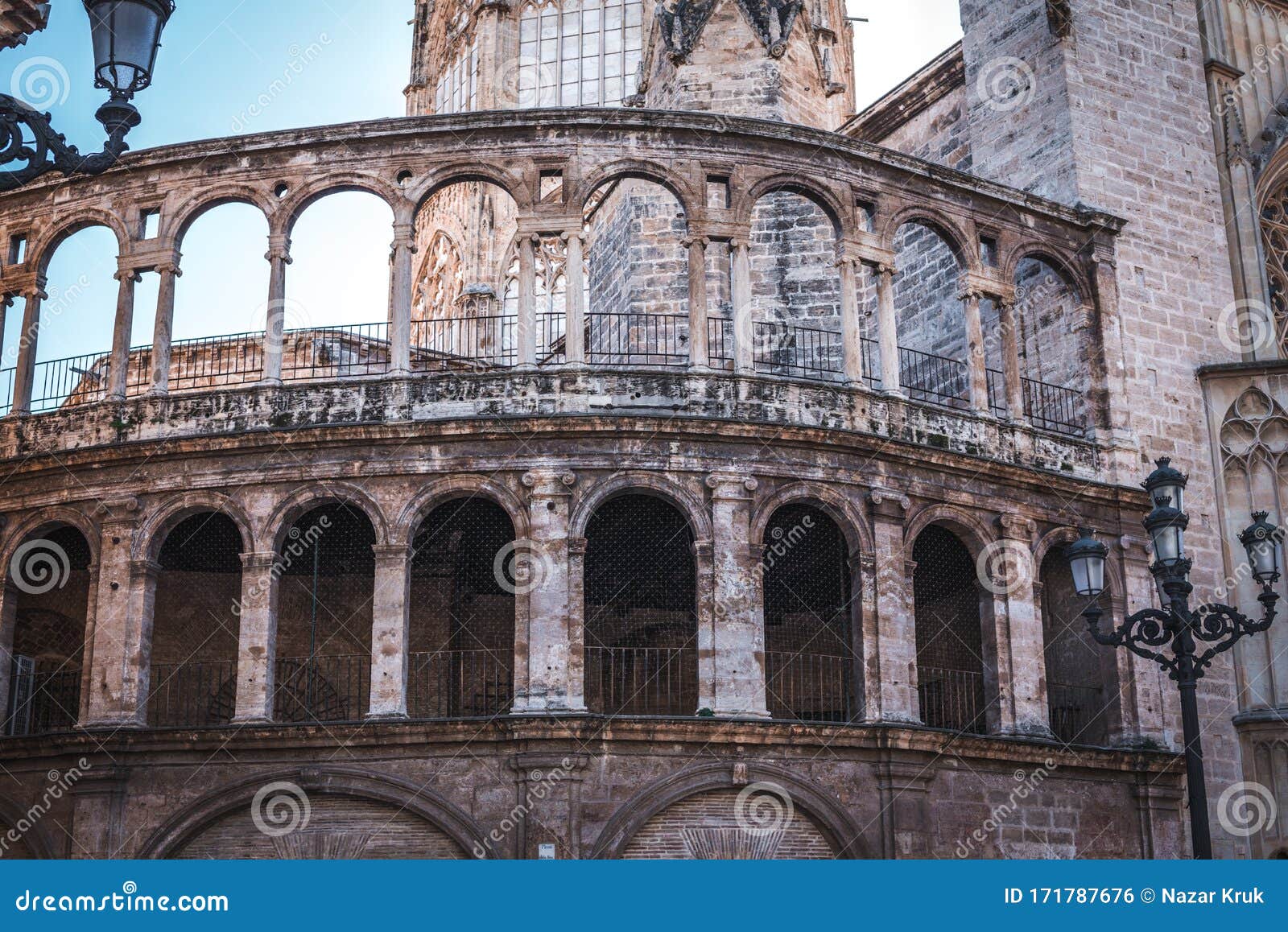 Ancient Columns in Architecture while Traveling through the Streets in ...