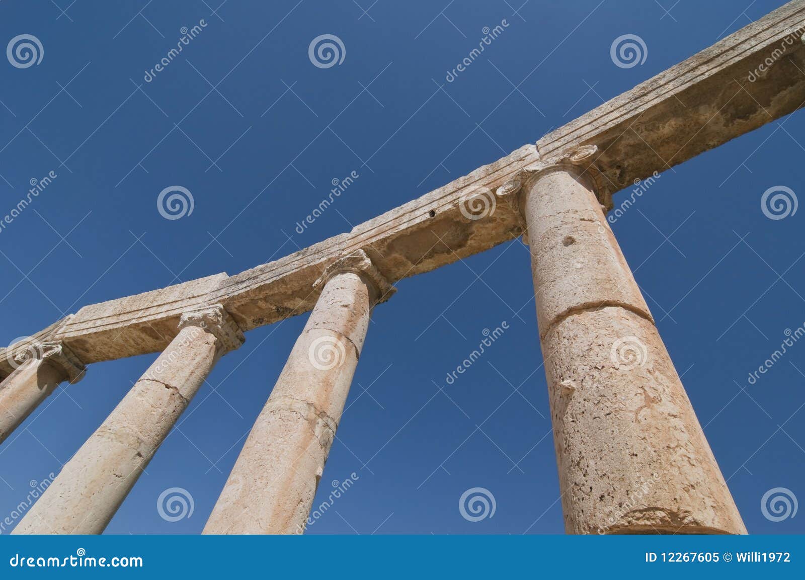 Ancient Columns with Blue Sky Stock Image - Image of place, attraction ...