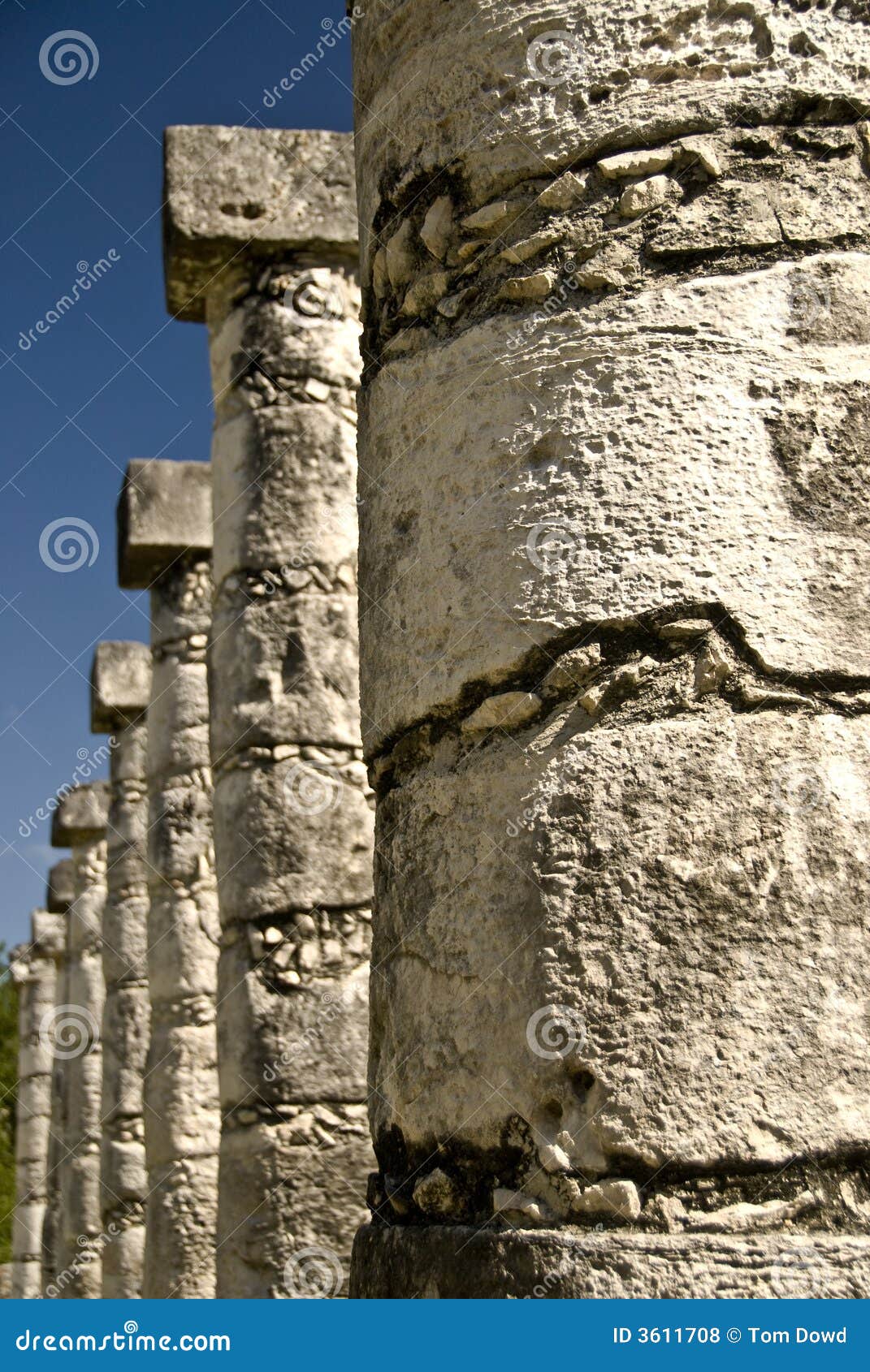 Ancient Columns At Chichen Itza Mexico Stock Photography ...