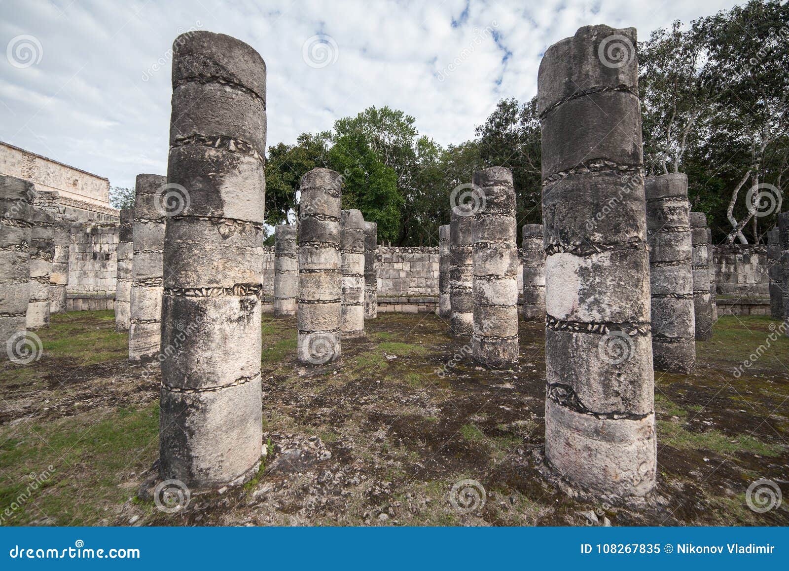 Ancient Columns in Chichen Itza, Mexico Stock Image - Image of ...