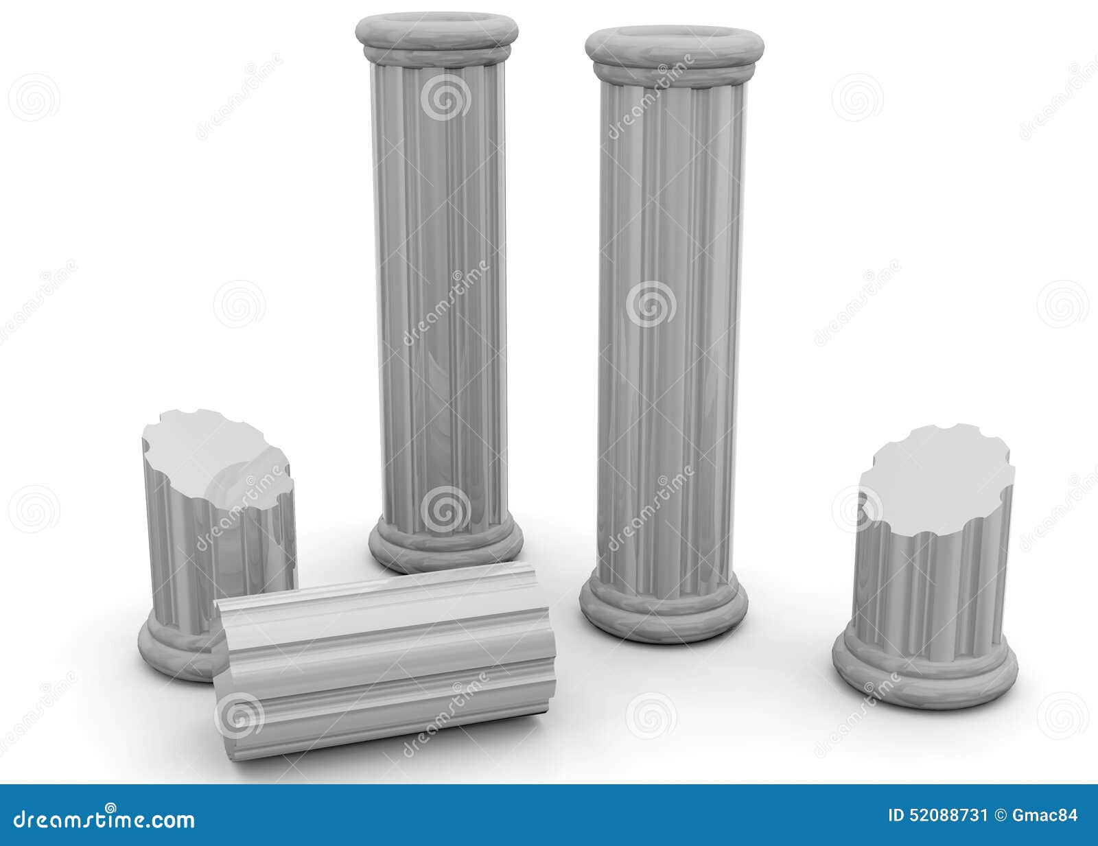 Ancient Columns. Realistic Golden Greek Ancient Column, Classic ...