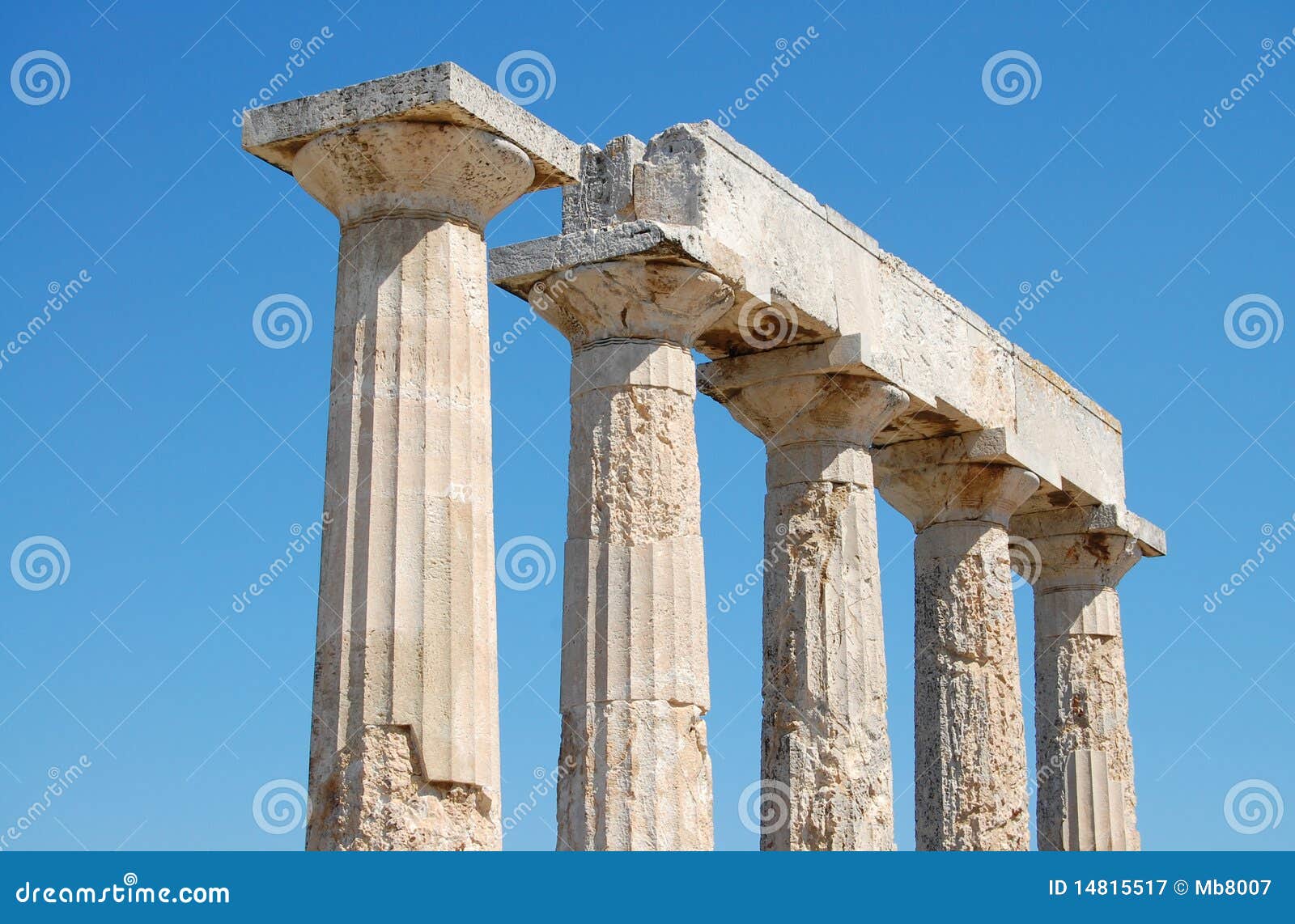 Ancient Columns, Island Of Aegina Stock Image - Image of marble ...