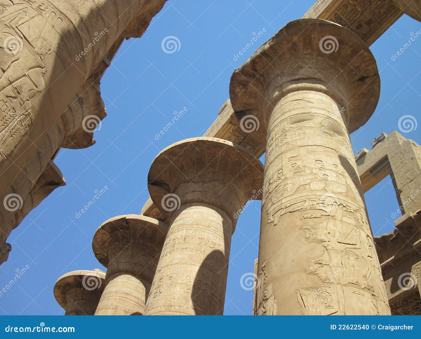 Ancient Columns at Karnak Temple in Egypt Stock Photo - Image of ...