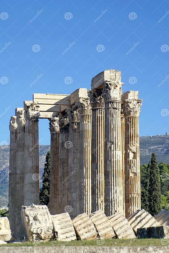 Ancient Columns with a Lintel in an Archaeological Park Stock Image ...