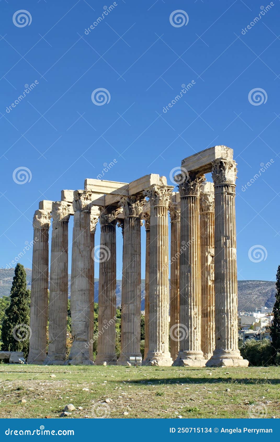 Ancient Columns with a Lintel in an Archaeological Park Stock Photo ...