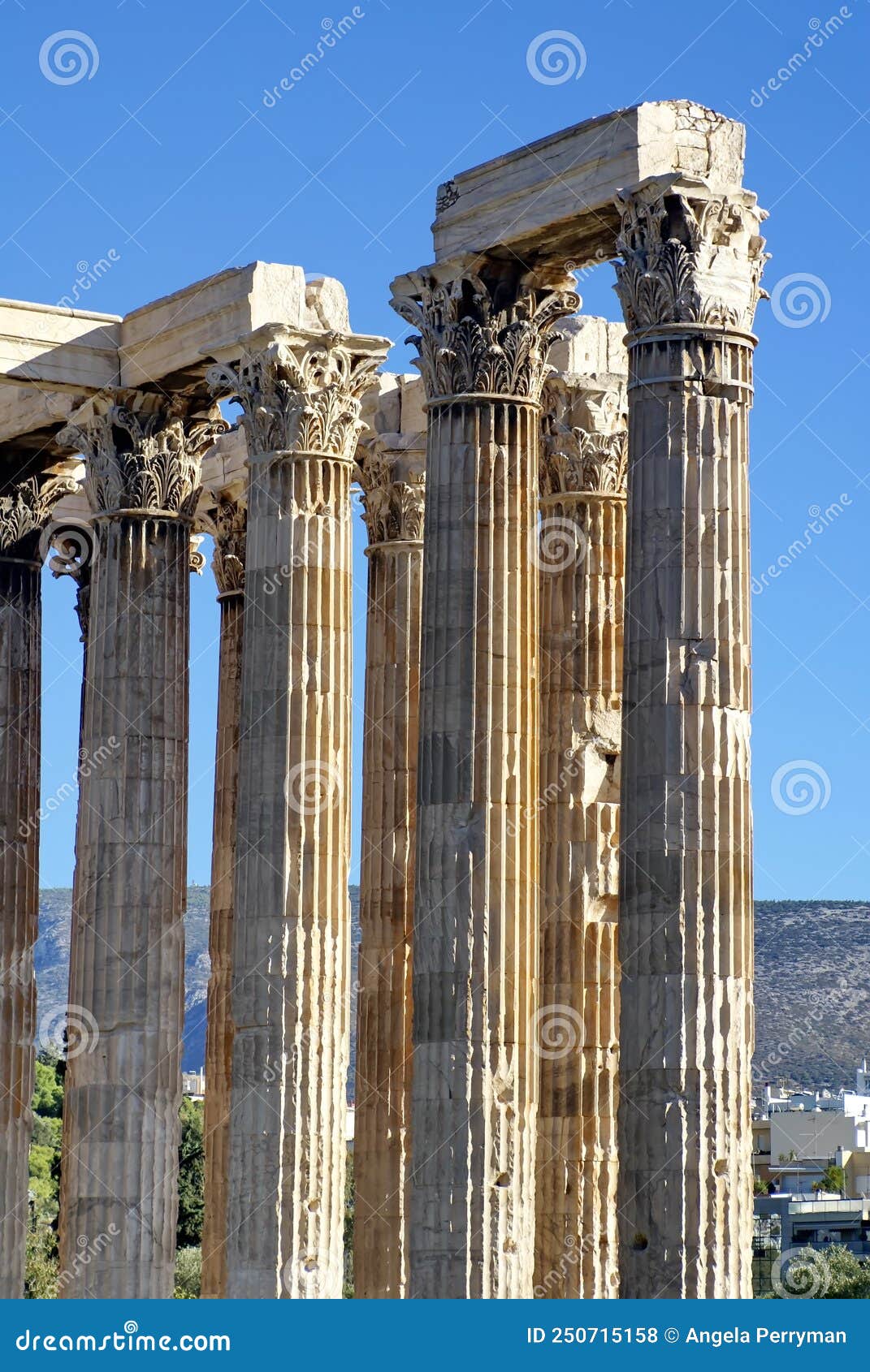 Ancient Columns with a Lintel in an Archaeological Park Stock Photo ...