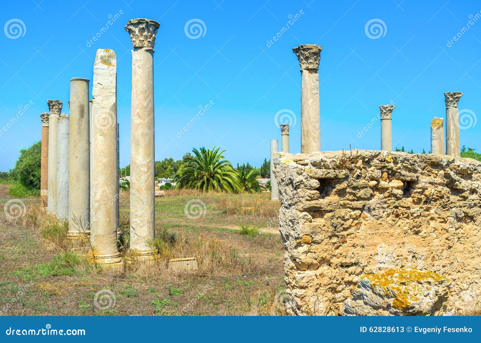 The ancient columns stock image. Image of column, archaeological - 62828613
