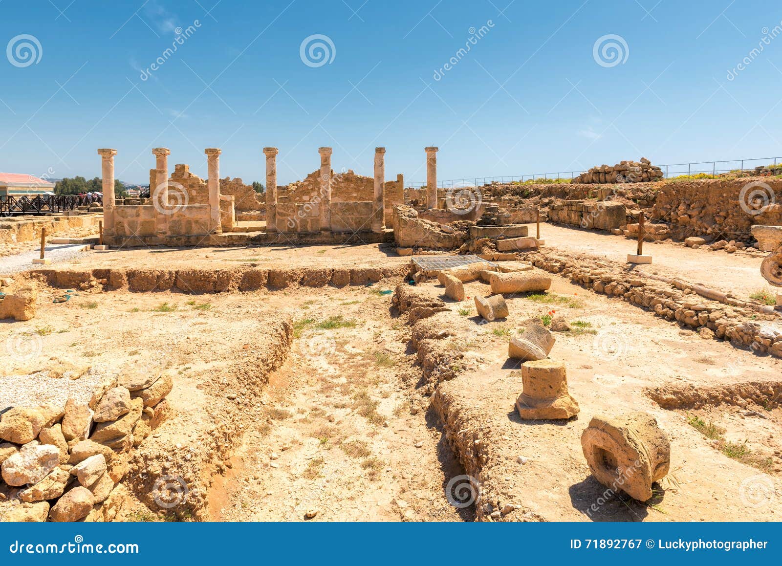 Ancient Columns in Paphos, Cyprus Stock Image - Image of paphos, kato ...