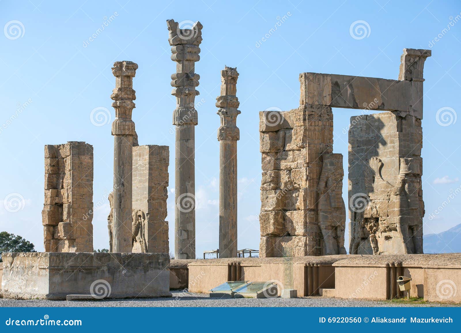 Ancient Columns in Persepolis City Stock Photo - Image of gate ...