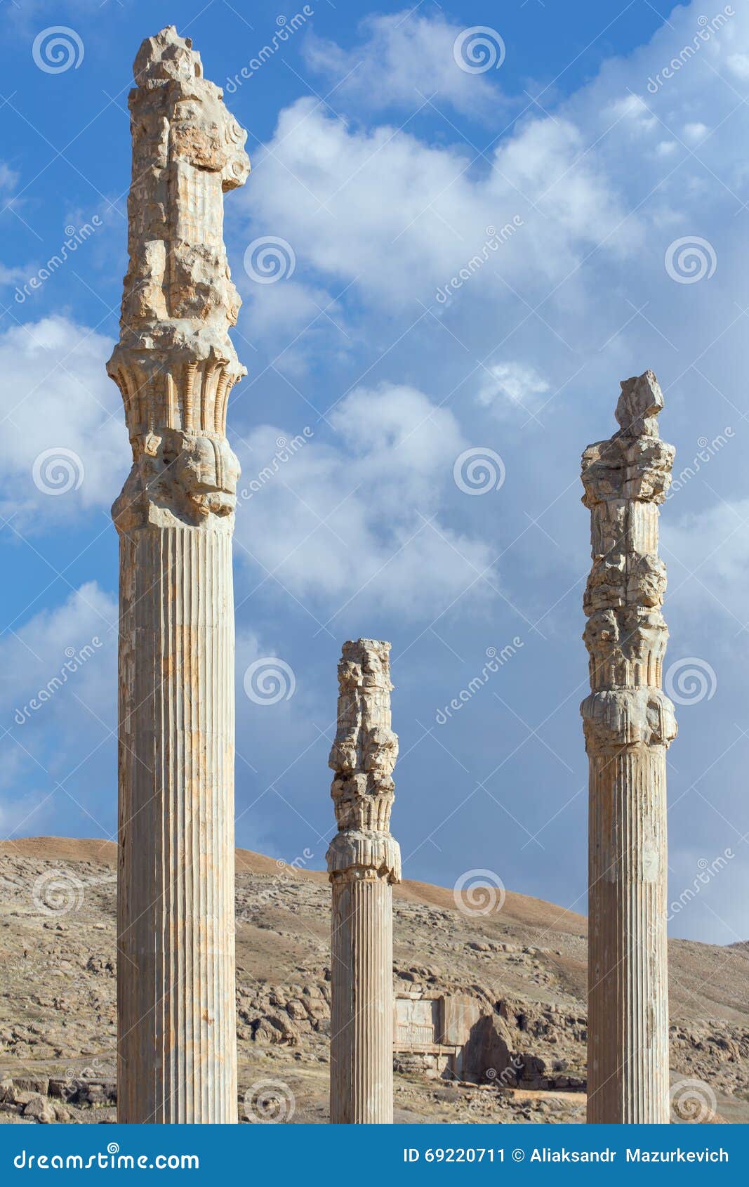 Ancient Columns in Persepolis City Stock Image - Image of middle ...