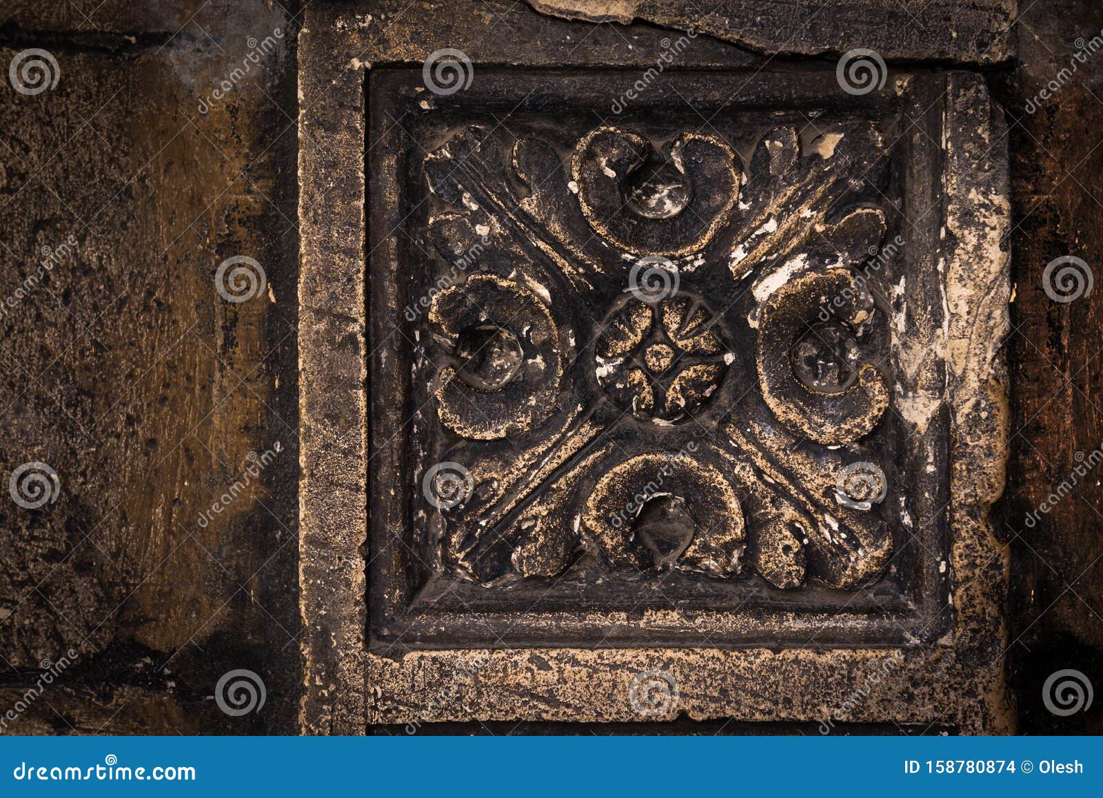 Ancient Columns with Renaissance Bas-reliefs and Plants Patterns in the ...