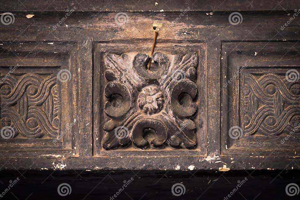 Ancient Columns with Renaissance Bas-reliefs and Plants Patterns in the ...