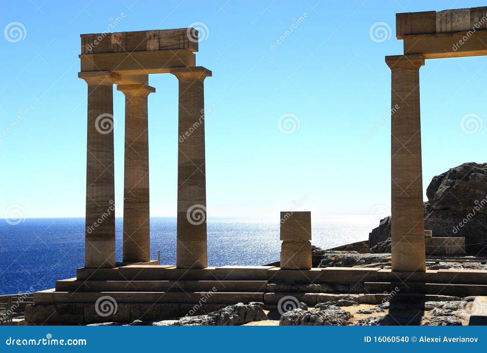 Ancient columns of Rhodes stock photo. Image of historic - 16060540