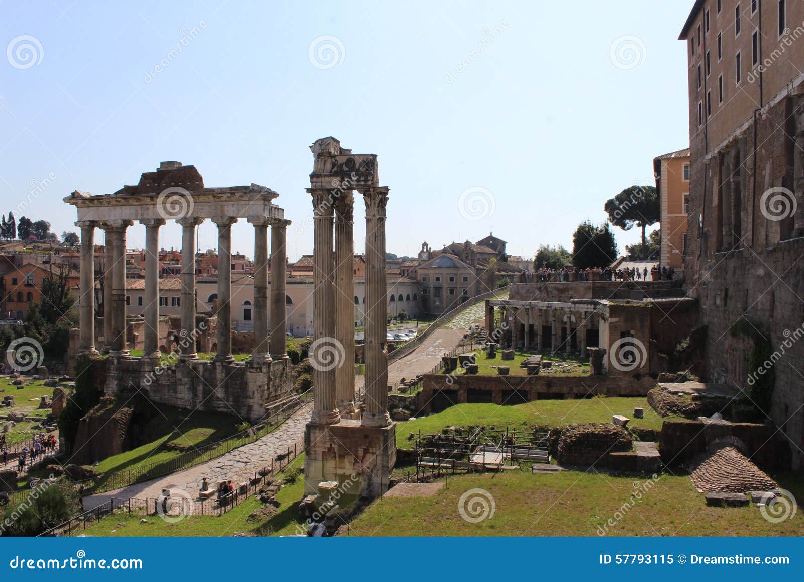 Ancient Columns in Roman Forum in Rome Stock Image - Image of roman ...