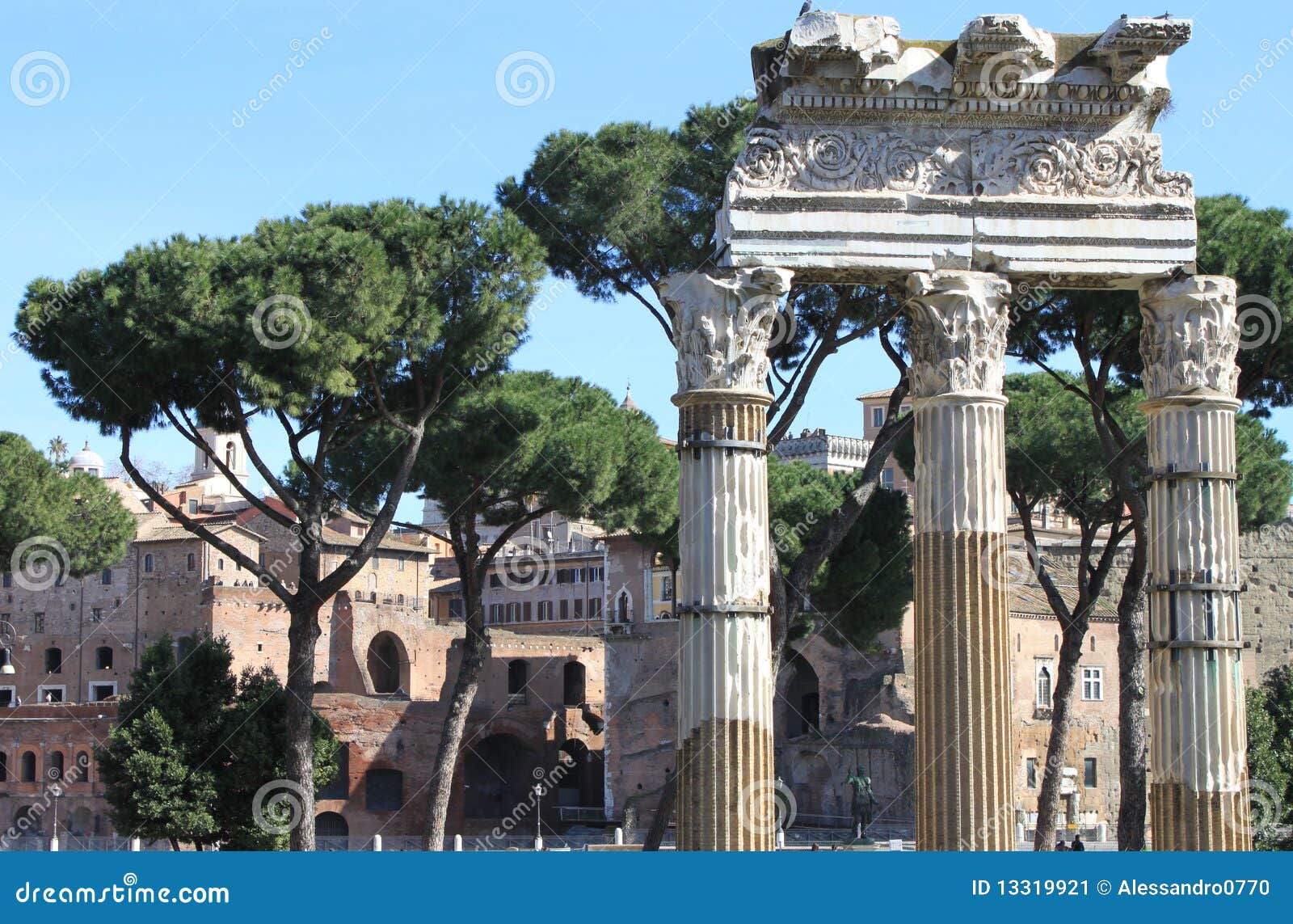 Ancient columns in Rome stock image. Image of monumental - 13319921