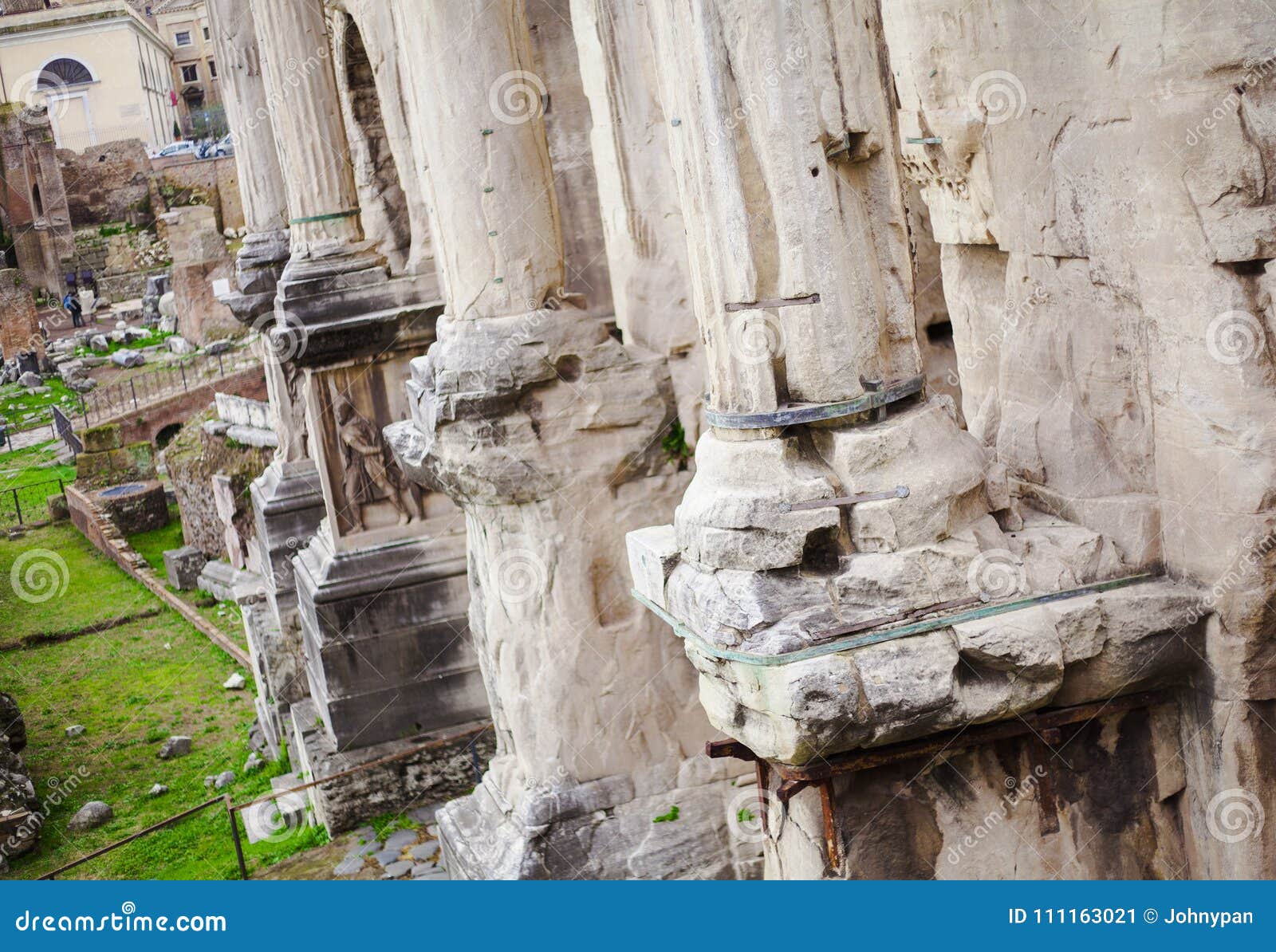 Ancient Columns in Rome City Ruins Stock Image - Image of roman ...