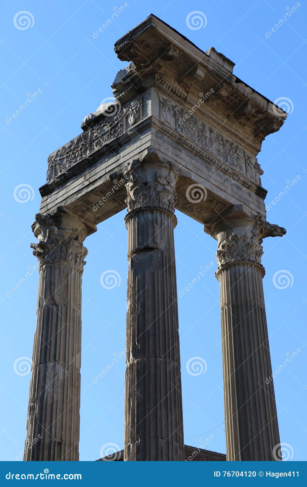 Ancient columns in Rome stock photo. Image of julius - 76704120
