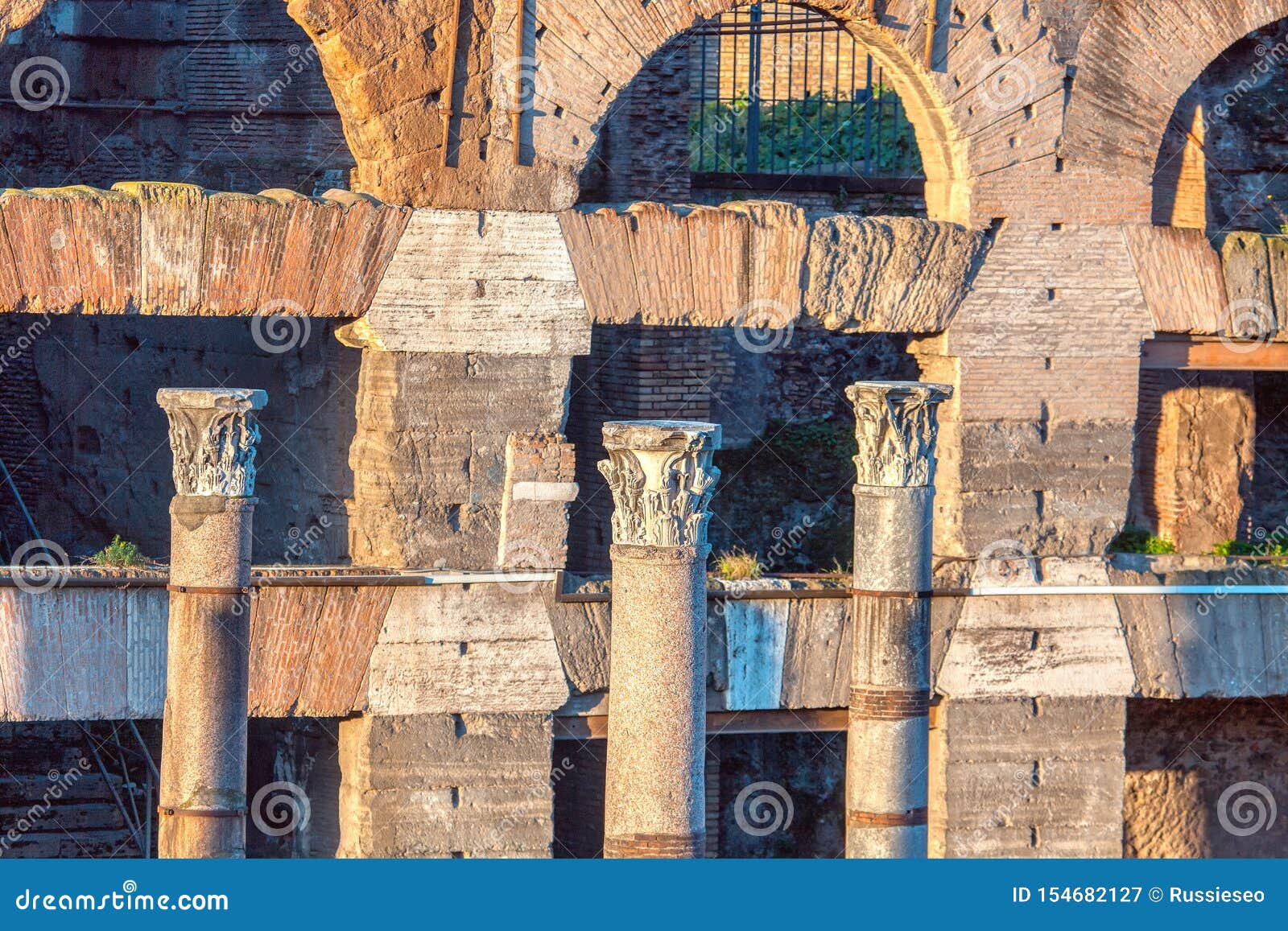 Ancient columns in Rome stock image. Image of colosseum - 154682127