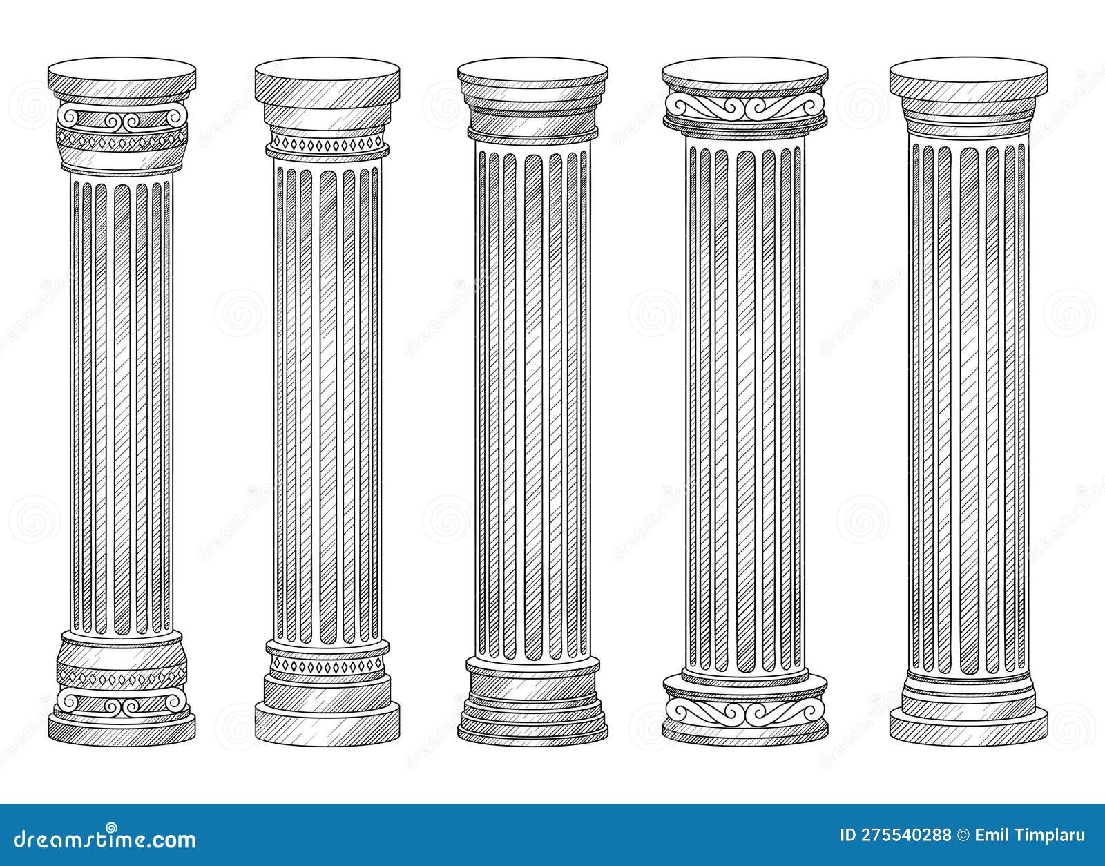 Ancient Columns Vector Design Illustration Stock Vector - Illustration ...