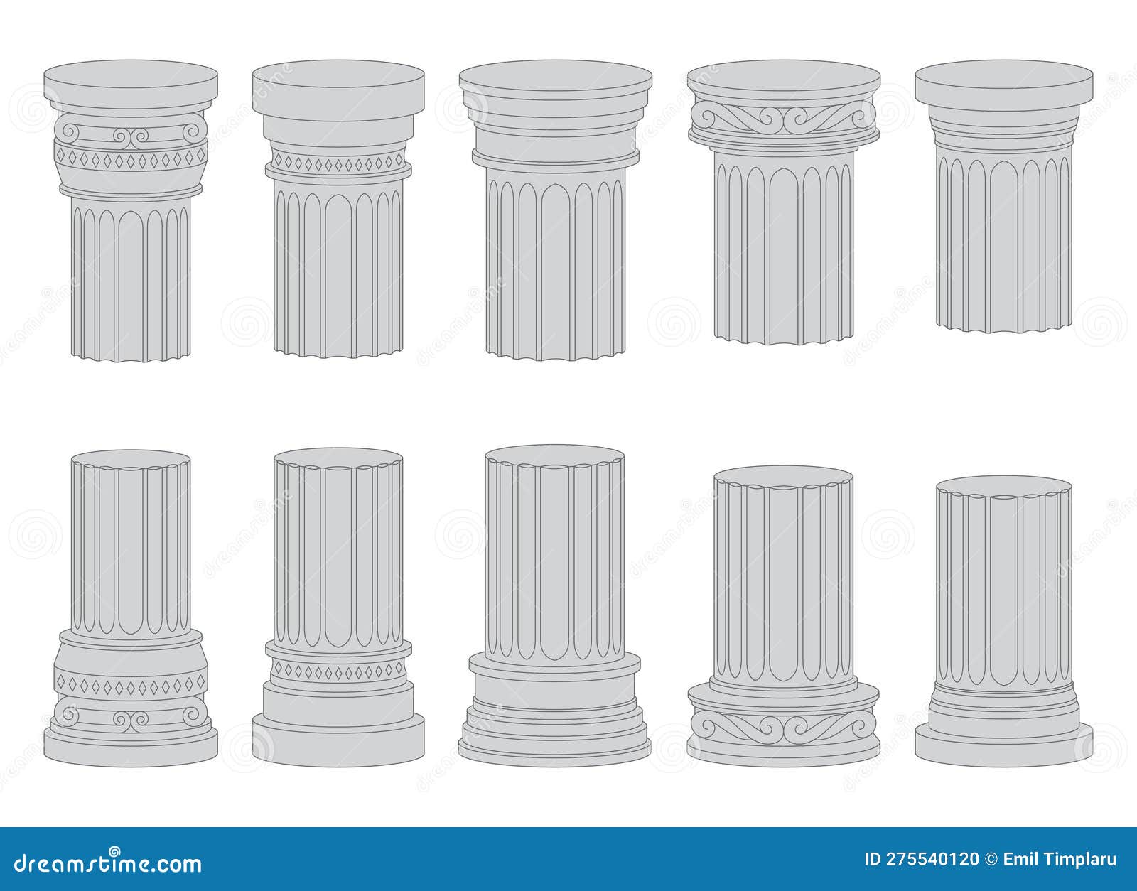 Ancient Columns Vector Design Illustration Stock Vector - Illustration ...