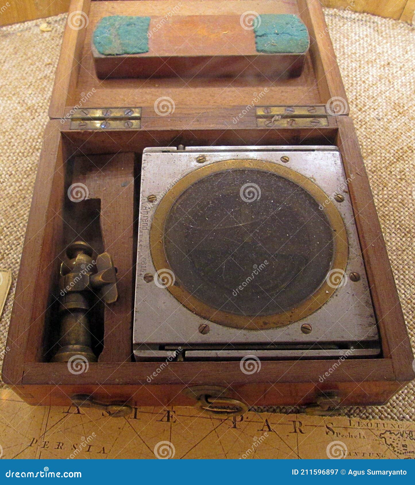 A Compass As a Navigation Tool Stock Image - Image of wooden, vintage ...