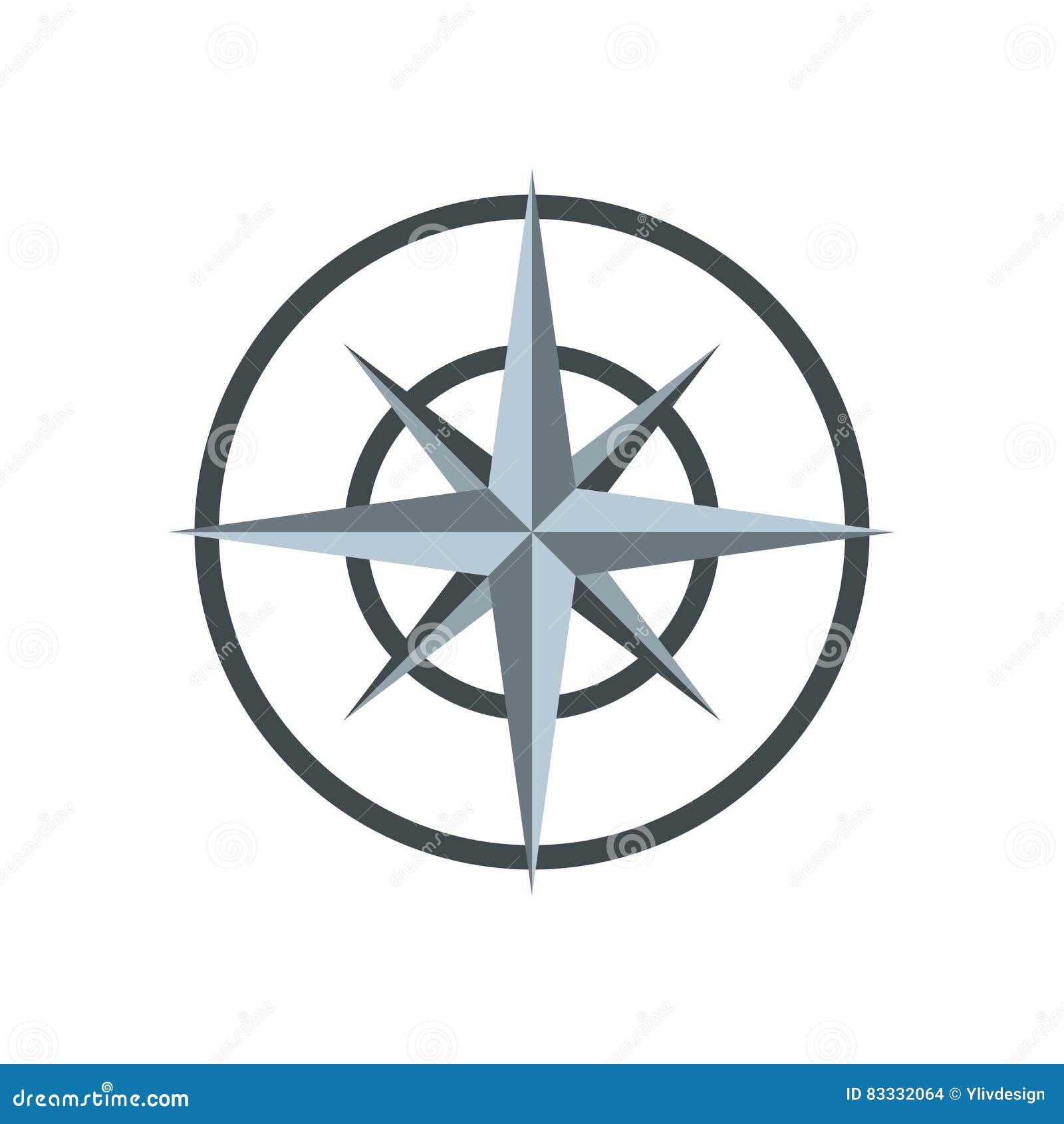 Ancient Compass Icon, Flat Style Stock Vector - Illustration of object ...