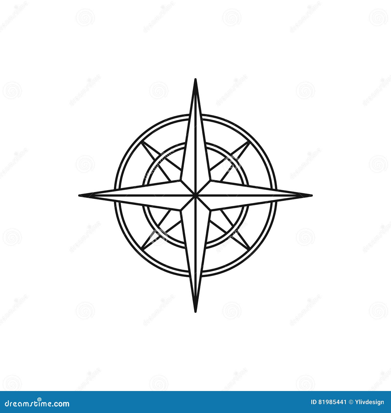 Ancient Compass Icon, Outline Style Stock Vector - Illustration of ...