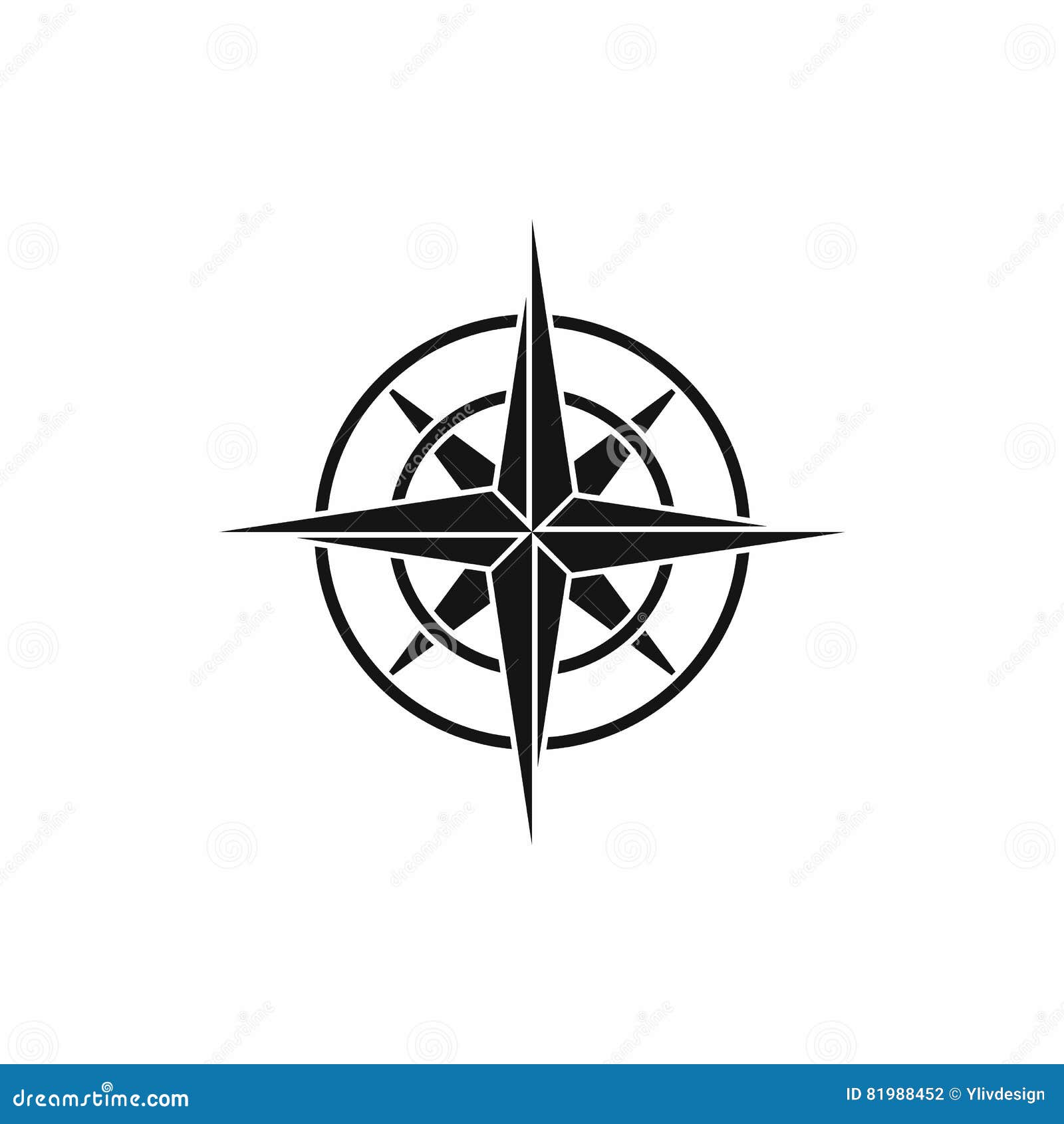 Ancient Compass Icon, Simple Style Stock Vector - Illustration of ...