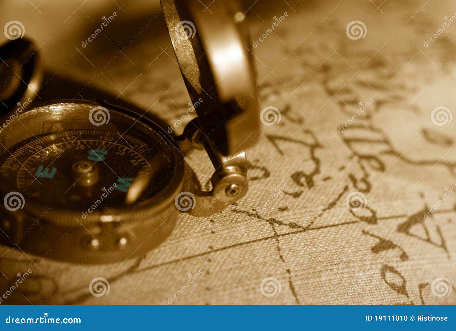 Ancient Compass and Map Background Stock Photo - Image of compass ...