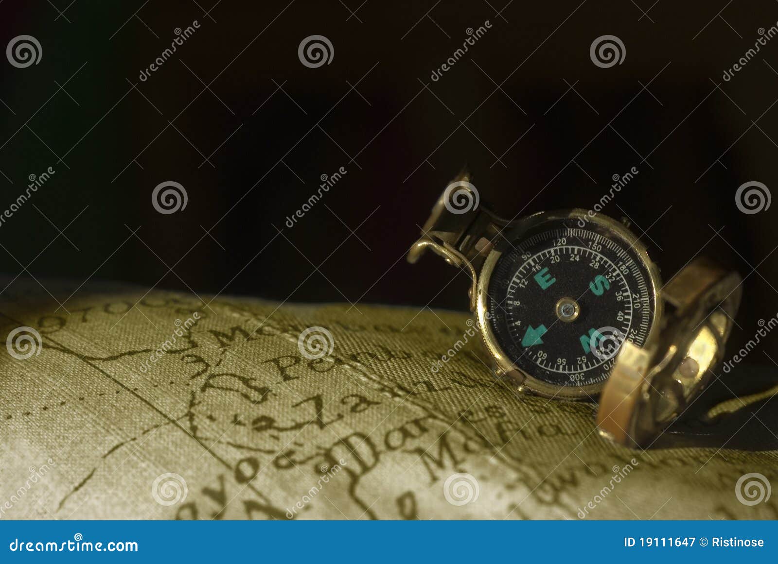 Ancient Compass and Map Background Stock Image - Image of discover ...