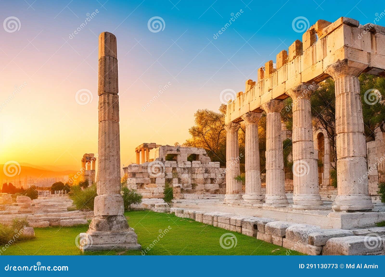 Ancient Construction in Athens, Ancient Agora of Athens in Greece ...