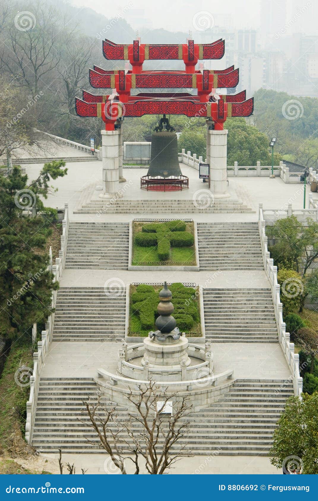 Ancient Copper Bell of China Stock Photo - Image of culture, garden ...