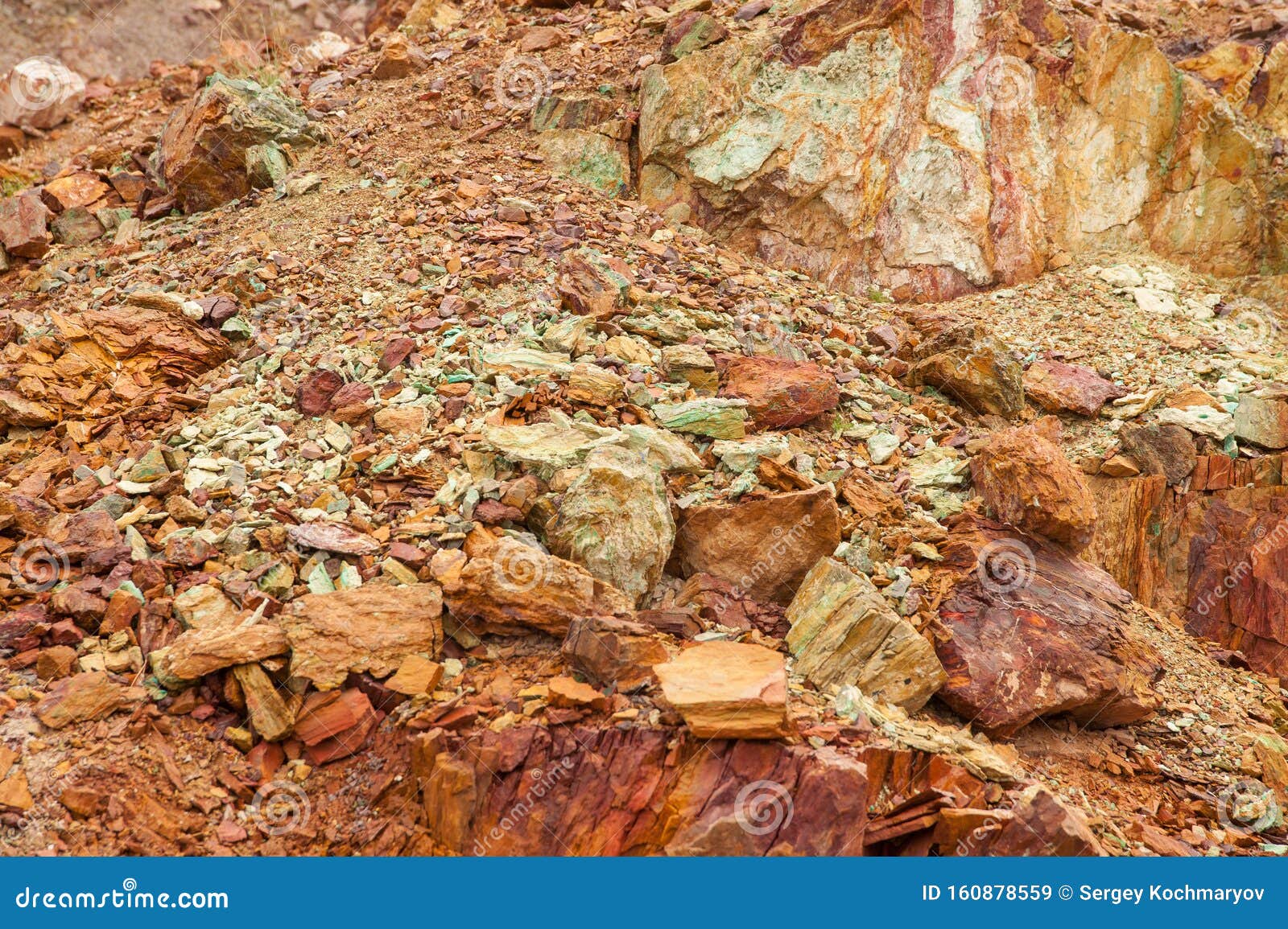 Ancient Copper Deposit. Stones with a High Copper Content. Stock Image ...