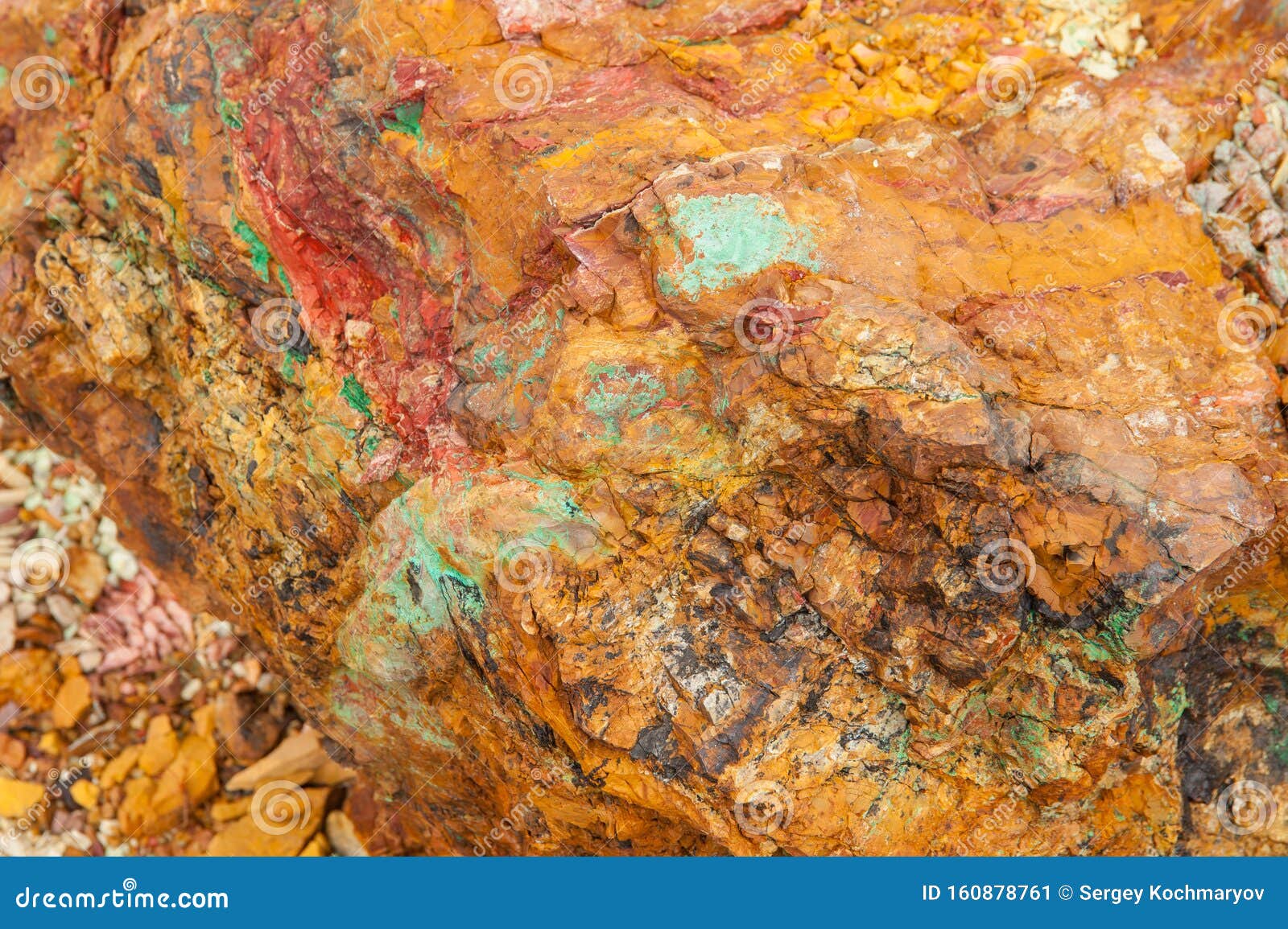 Ancient Copper Deposit. Stones with a High Copper Content. Stock Image ...