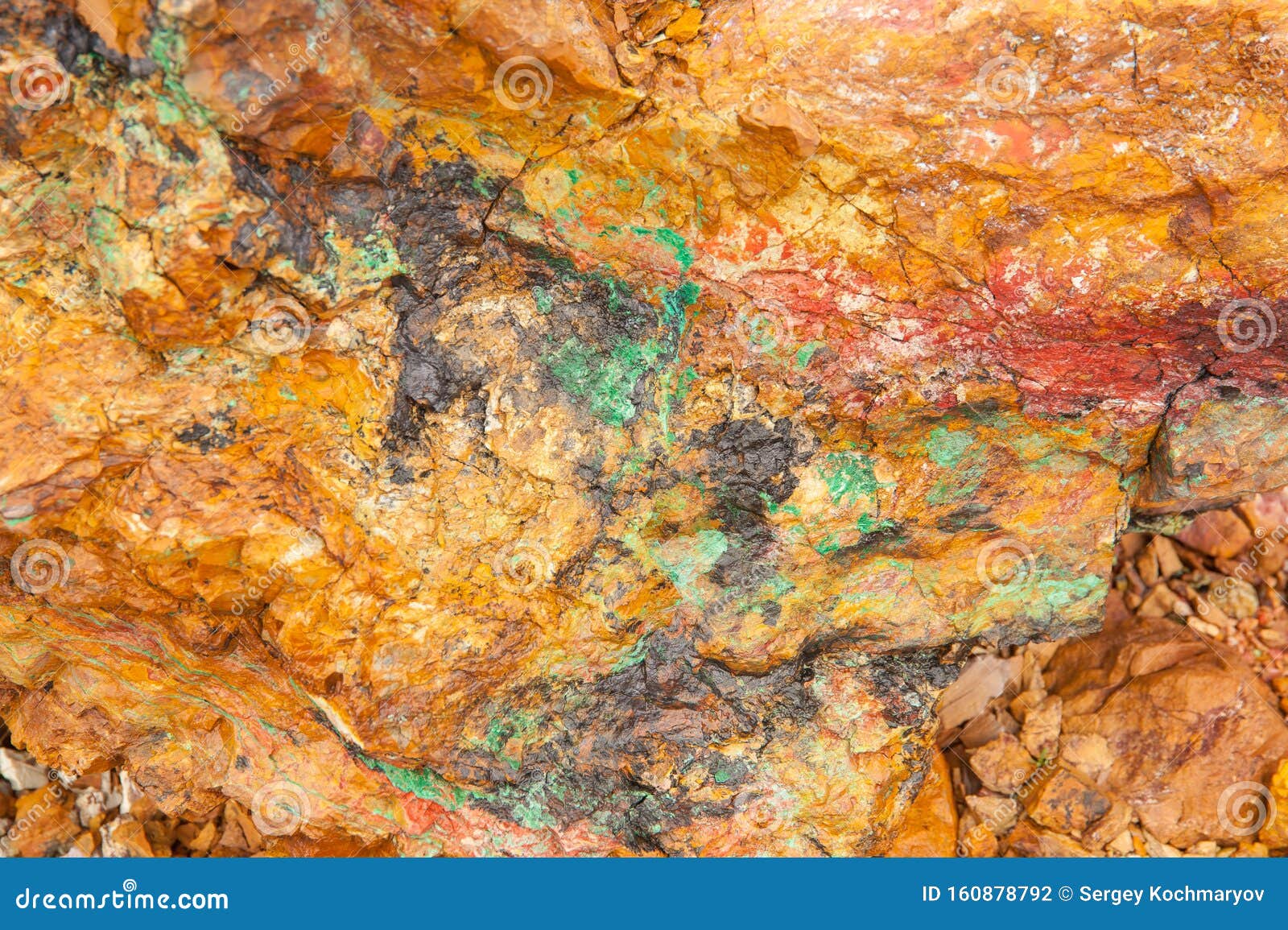 Ancient Copper Deposit. Stones with a High Copper Content. Stock Photo ...