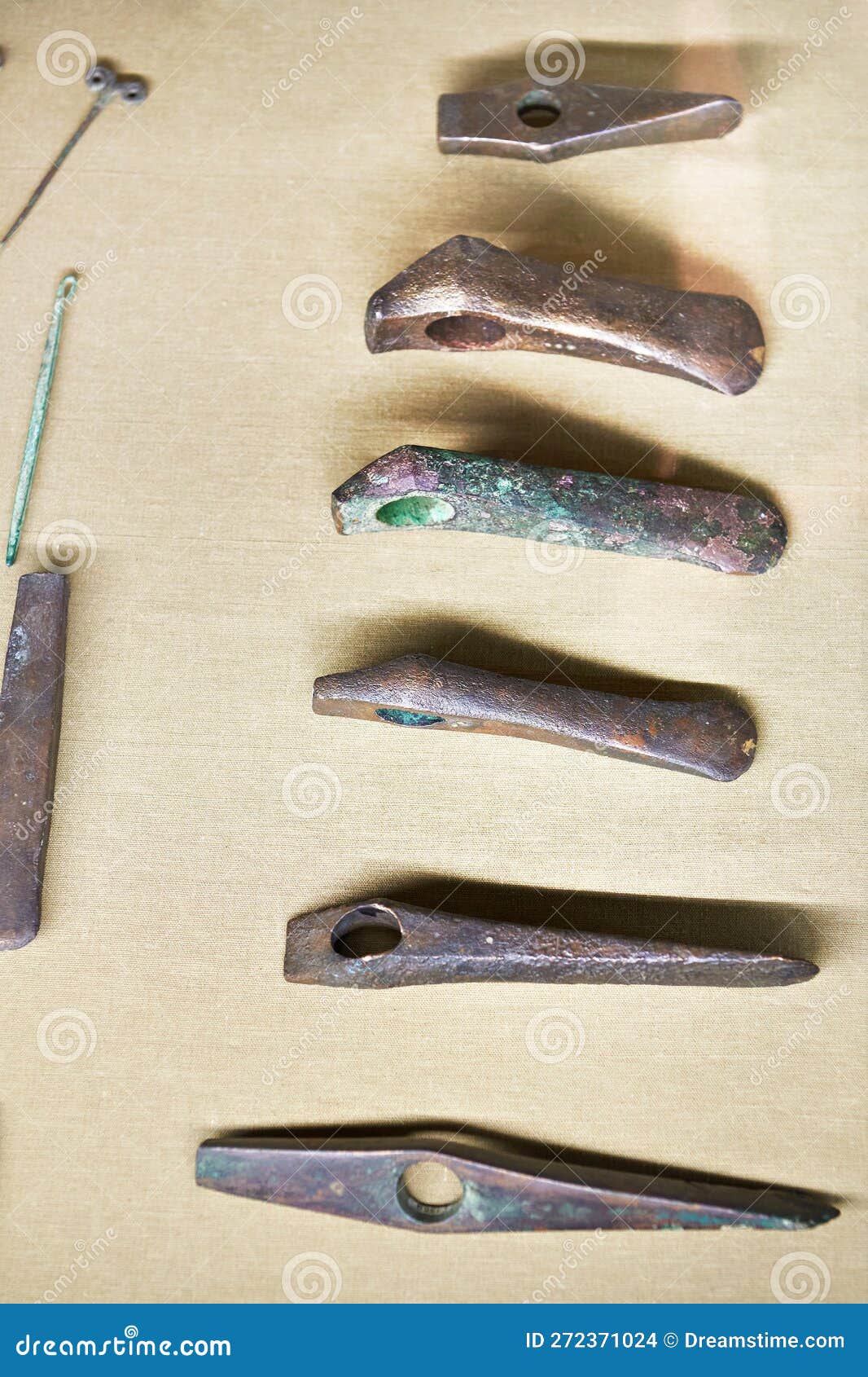 Ancient Copper Tools and Weapons in Museum Editorial Stock Image ...