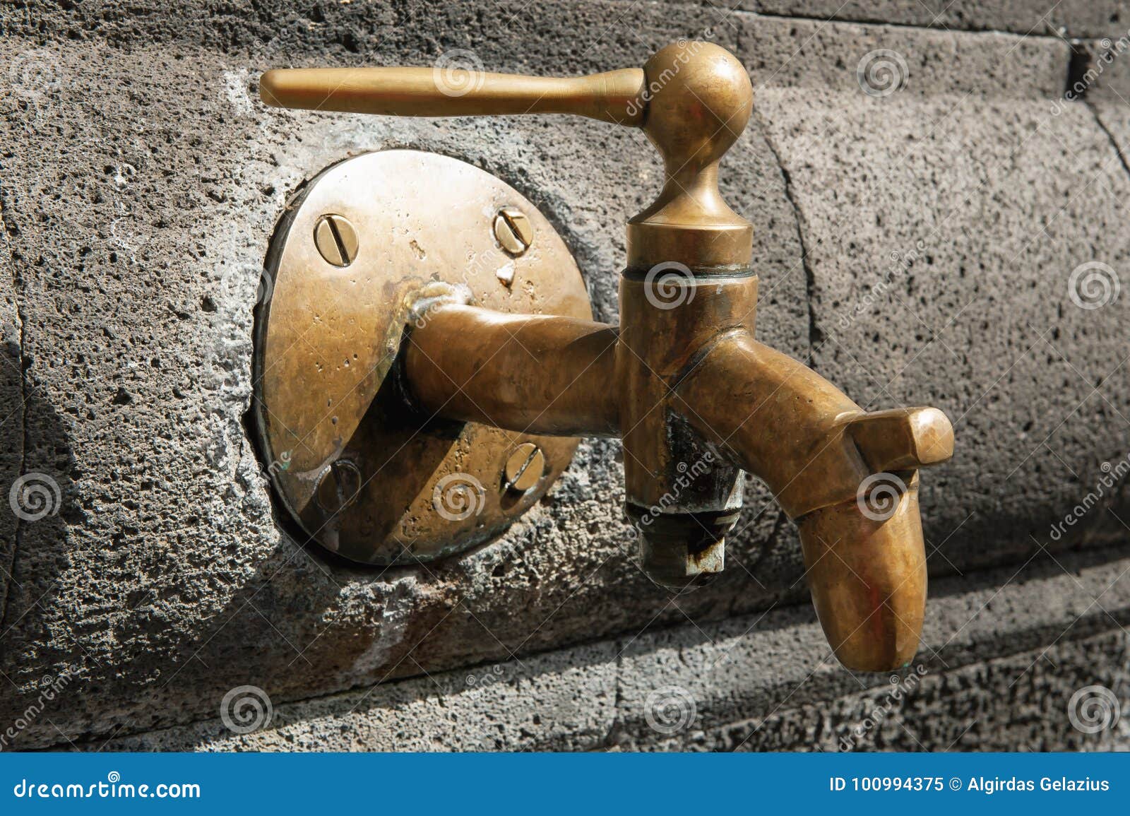 Ancient copper water tap stock image. Image of closeup - 100994375