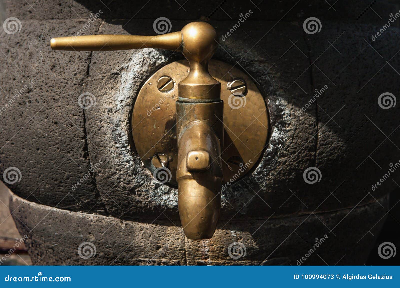 Ancient copper water tap stock image. Image of close - 100994073
