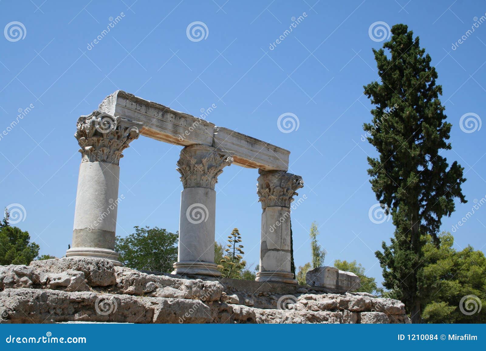Ancient corinth stock photo. Image of statue, peleponnese - 1210084