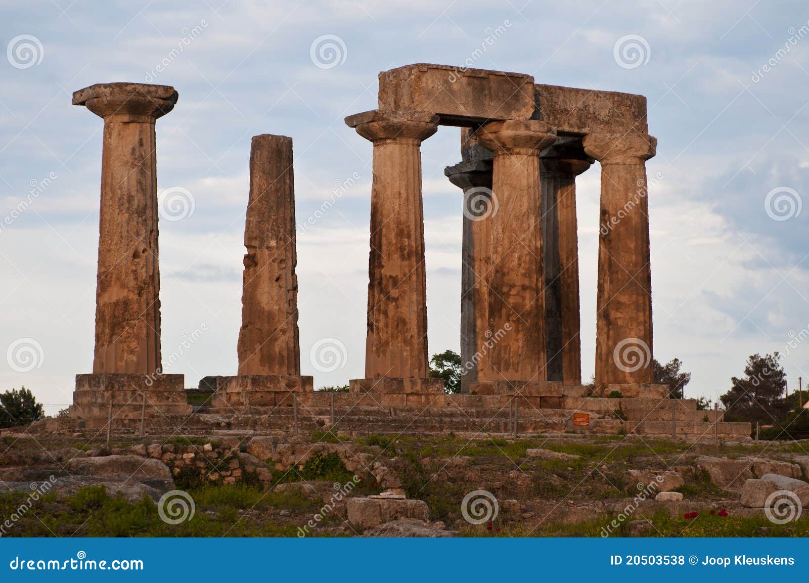 Ancient Corinth- Temple of Apollo Stock Photo - Image of korinth ...