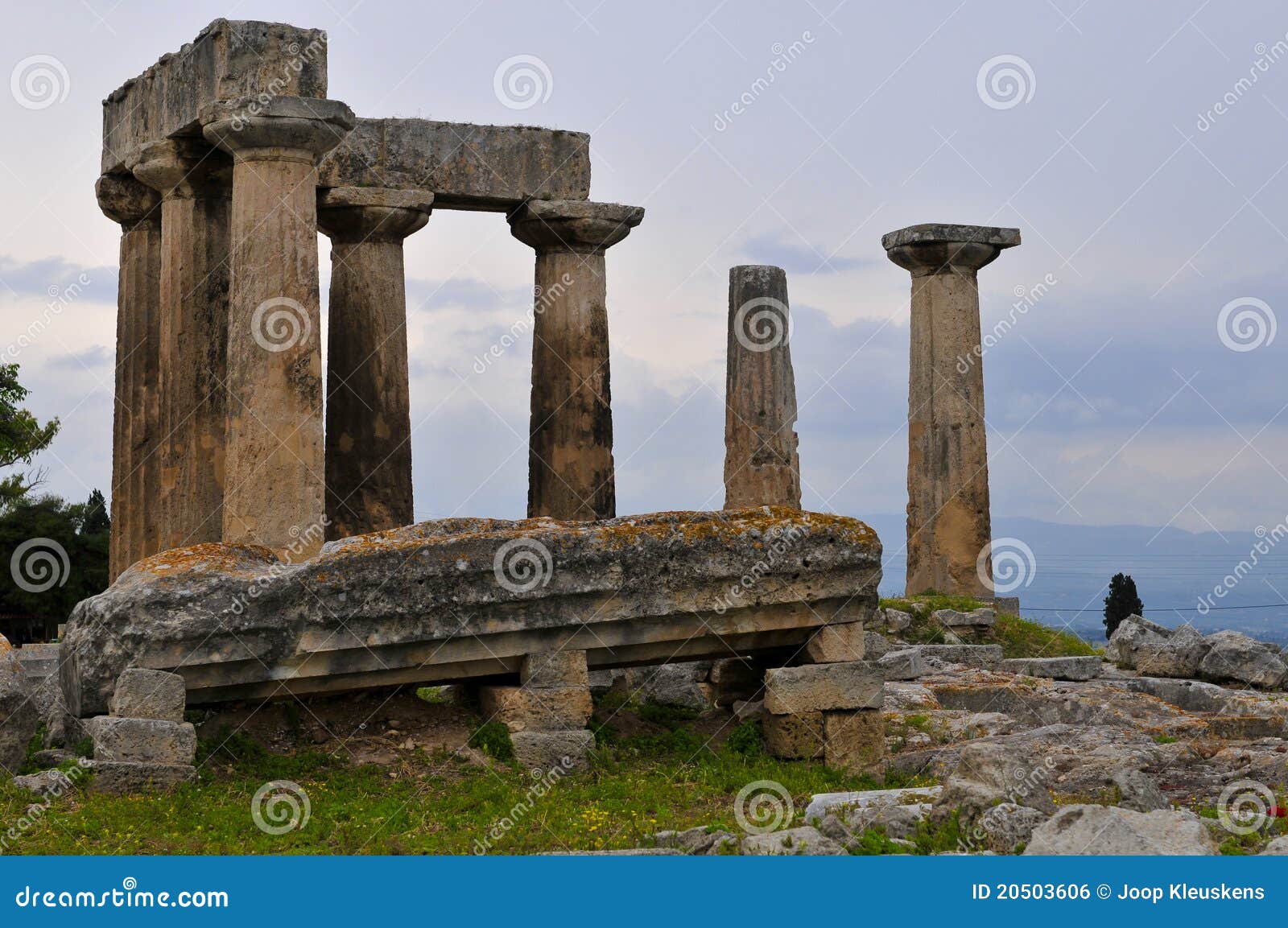 Ancient Corinth- Temple of Apollo Stock Photo - Image of classic ...