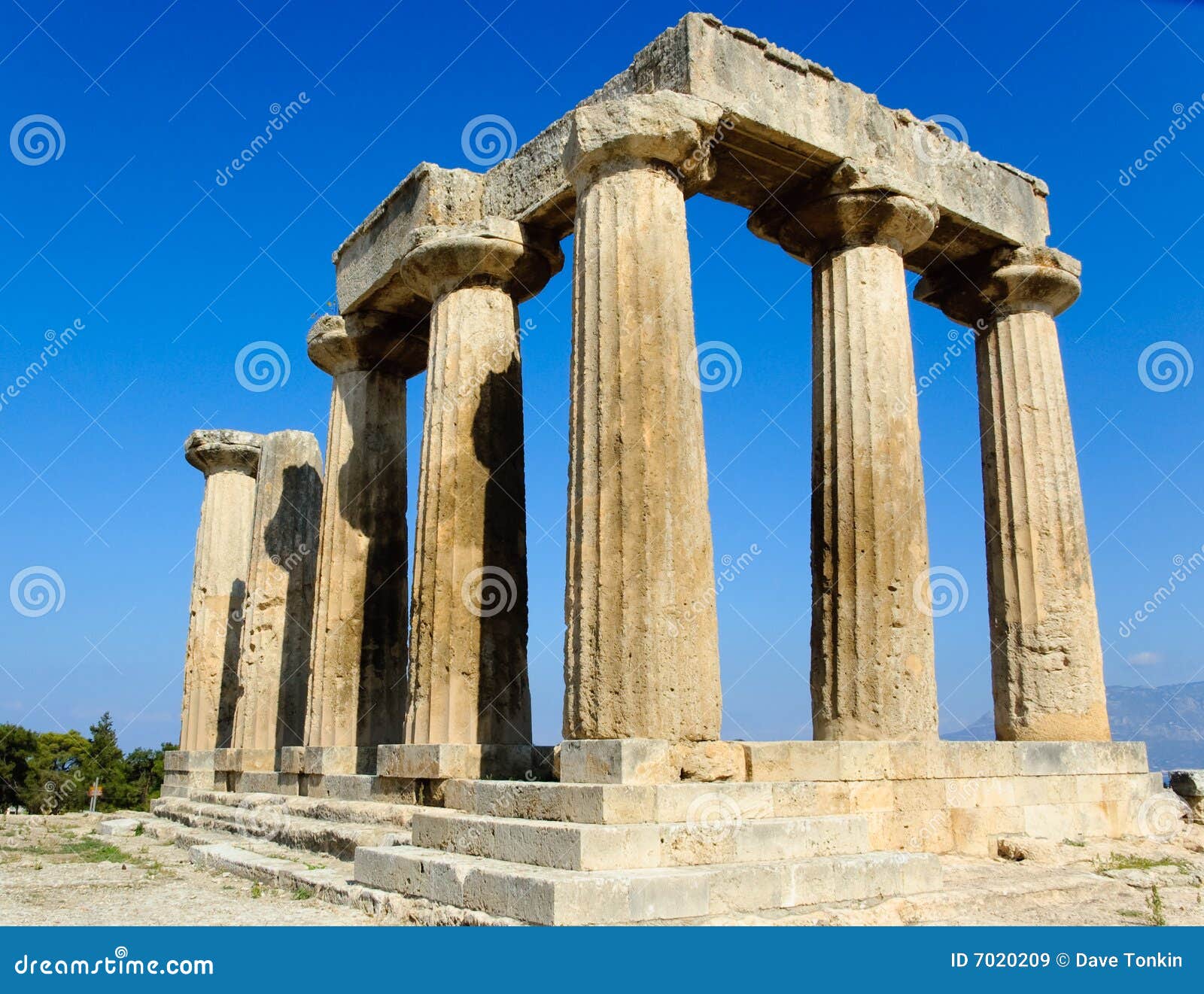 Ancient Corinth - Temple of Apollo Stock Image - Image of greece ...