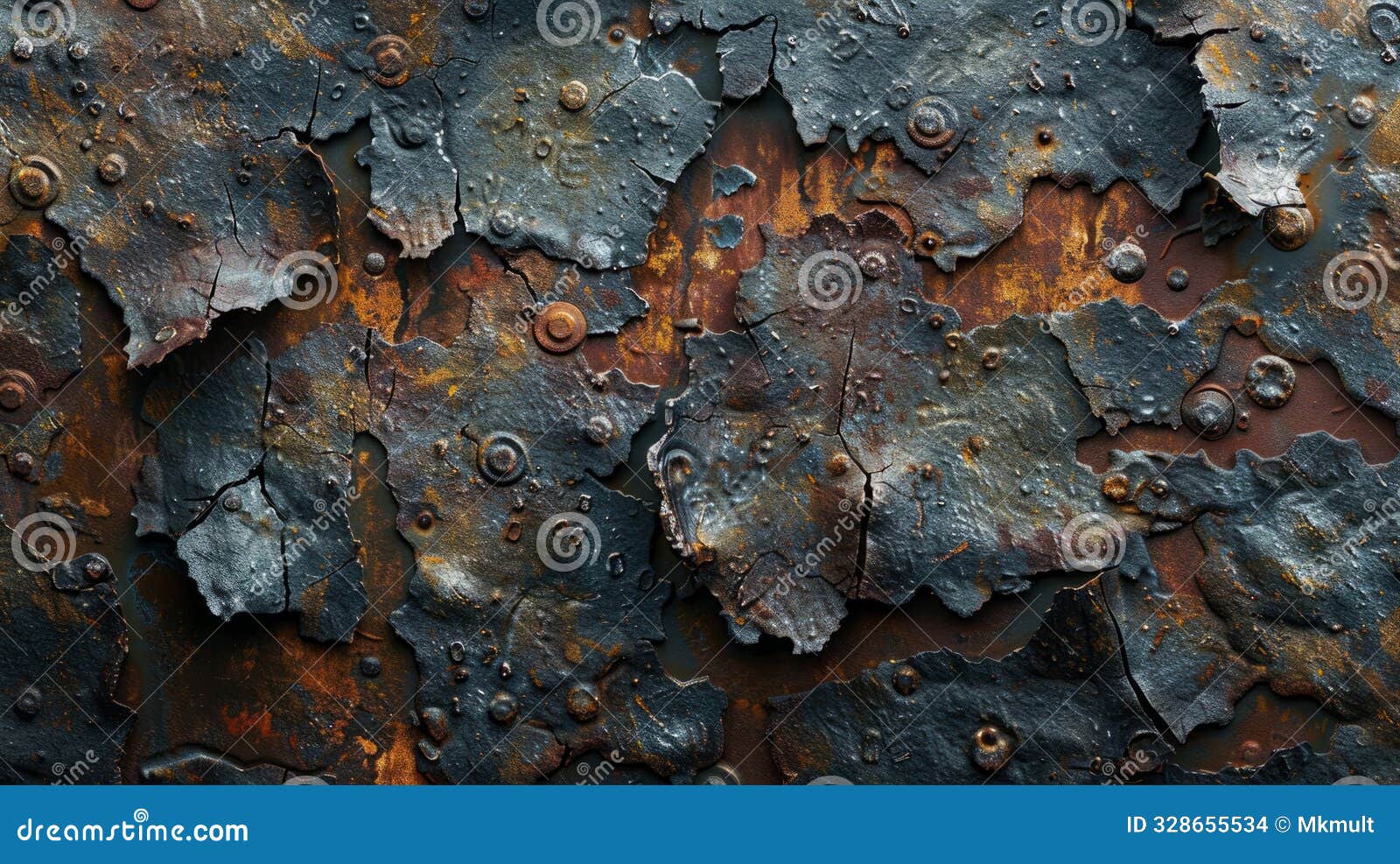 Ancient Corroded Metal Sheet Displaying Layers of Rust and Oxidation ...