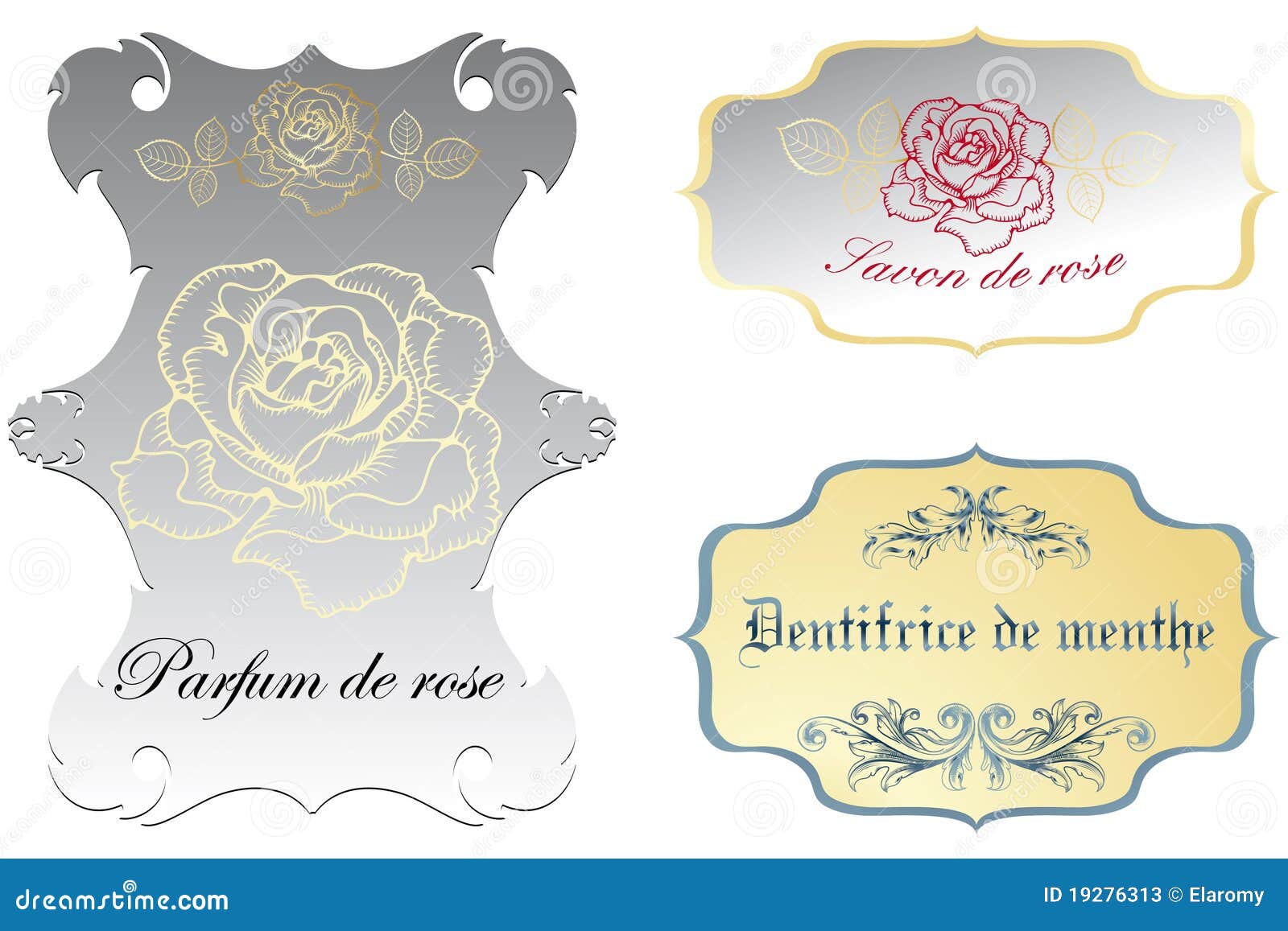 Ancient Cosmetic Vintage Labels Stock Illustration - Illustration of ...