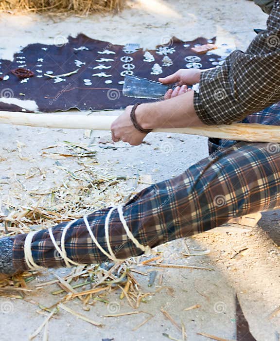 Ancient Craftsman at work stock image. Image of cutter - 11621639