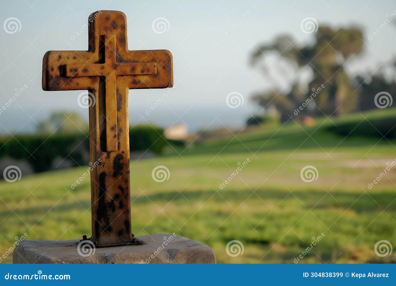 Ancient Cross Under the Clear Sky Stock Illustration - Illustration of ...