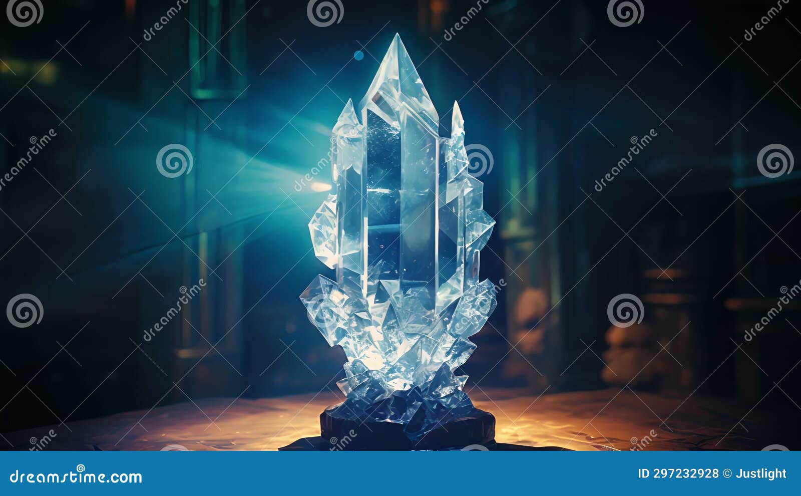 An Ancient Crystal Radiating a Mysterious Bright Stock Footage - Video ...