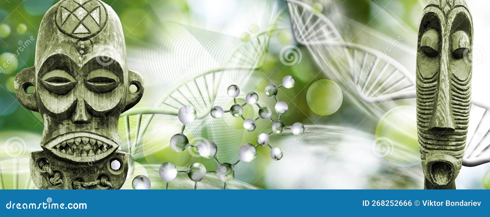 Ancient Cult Mask Against the Background of an Abstract Image of ...