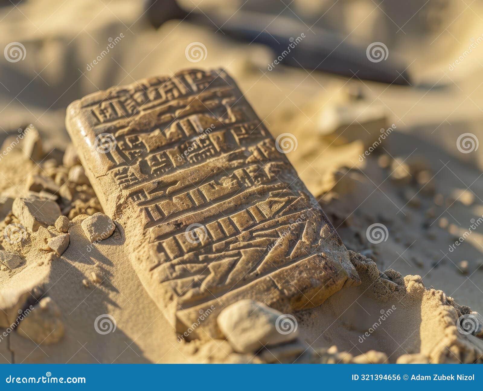Ancient Cuneiform Sumerian Text And Relief Of A Lion, A Mythical ...
